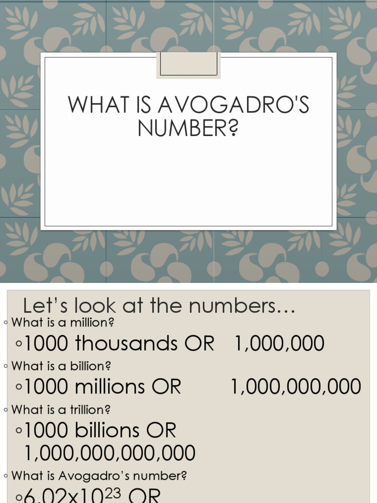 Avogadro's Number | PDF