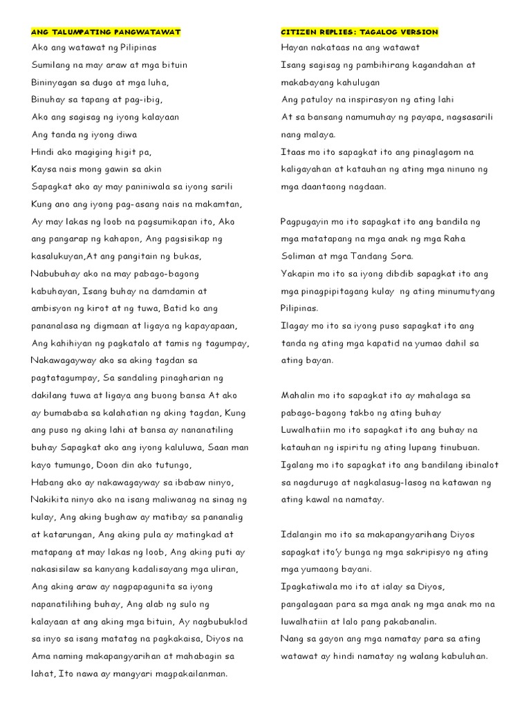 Ang Talumpating Pangwatawat | PDF