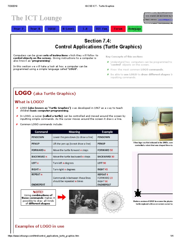 Igcse Ict Turtle Graphics Pdf Graphics Educational Technology 