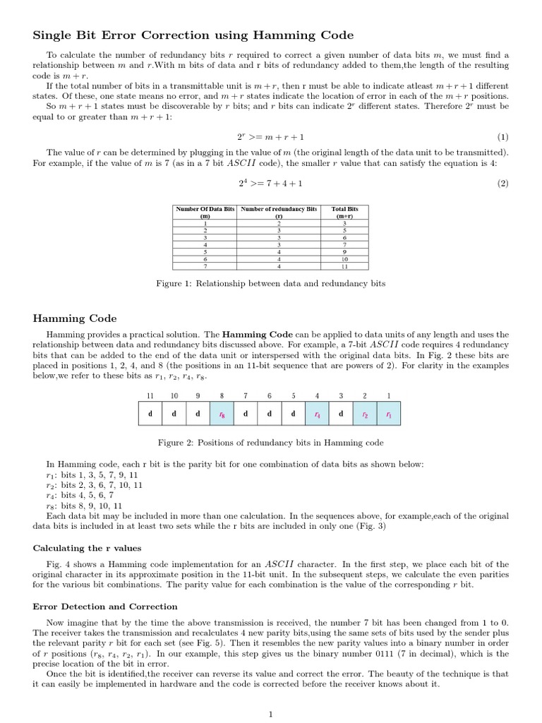 Hamming Code | PDF | Error Detection And Correction | Bit