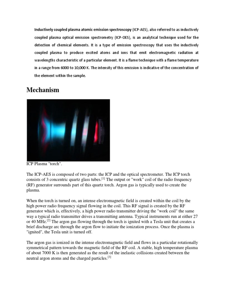Inductively Coupled Plasma Atomic Emission Spectros | PDF | Optics | Atomic