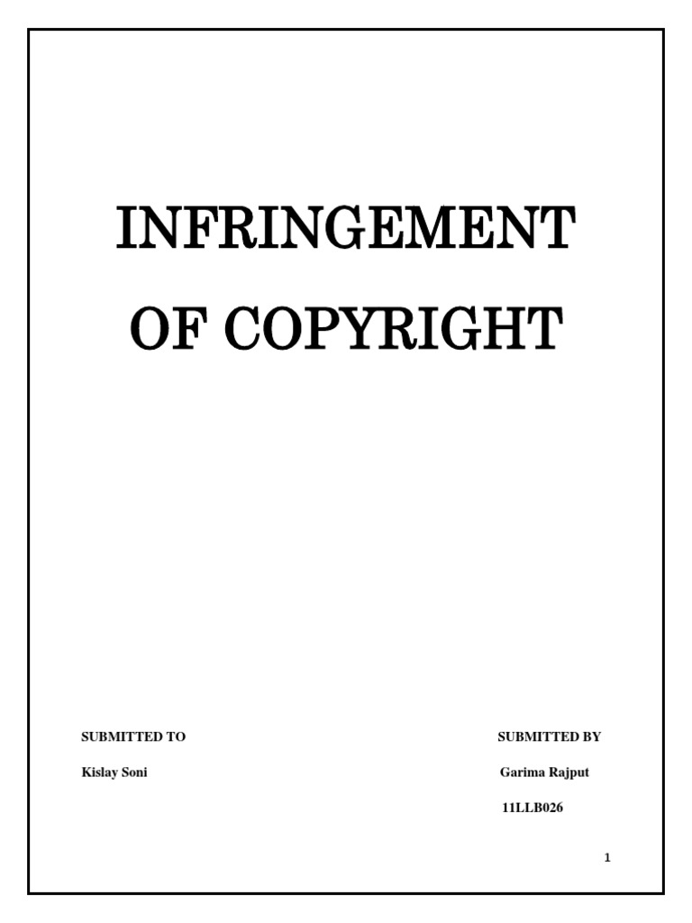 Copyright Infringement | Download Free PDF | Copyright Infringement ...
