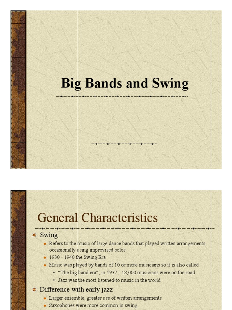 Swing Era & Big Band PDF | Download Free PDF | Jazz | Saxophone