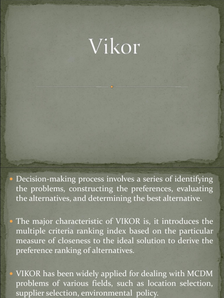 VIKOR for Logistics Decision-Making | PDF