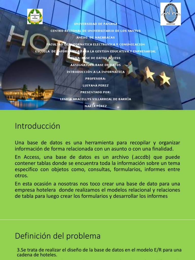 Pryecto Final | PDF | Hotel | Bases de datos