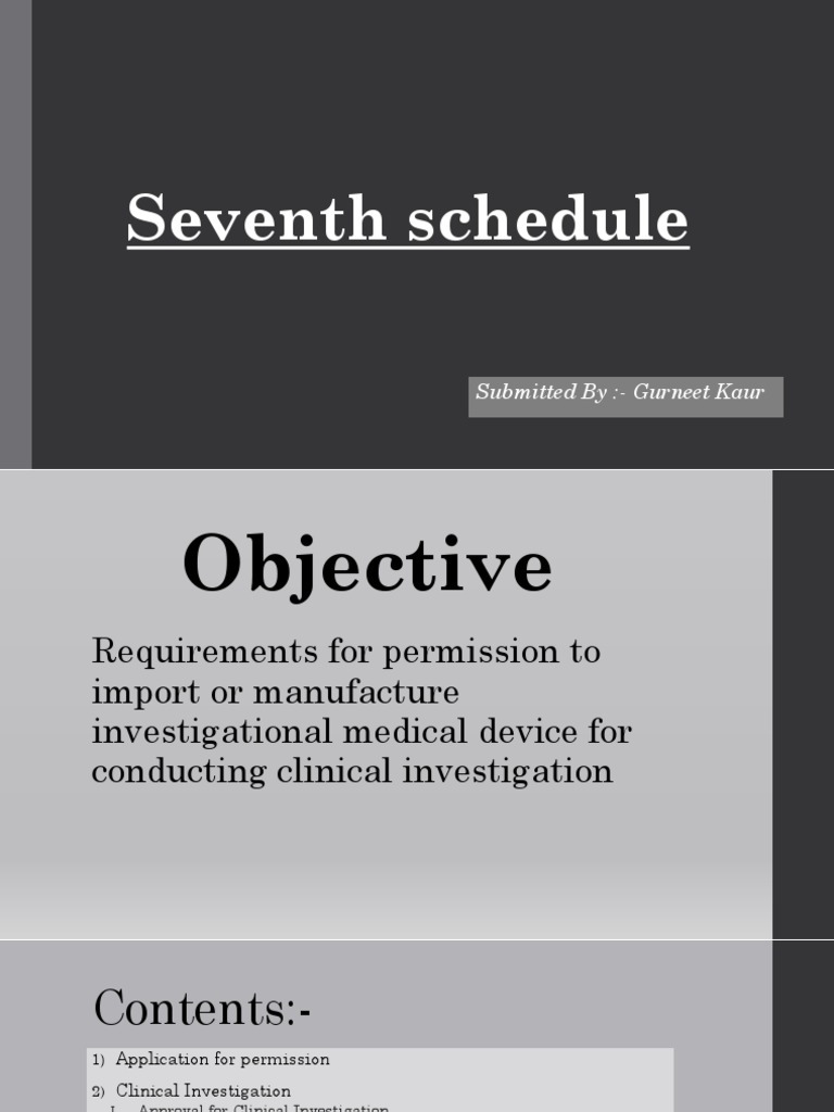 Seventh Schedule, Medical Device Rules | PDF | Pharmacovigilance ...