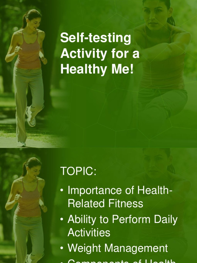 Self-Testing Activity For A Healthy Me! | PDF | Waist | Body Mass Index