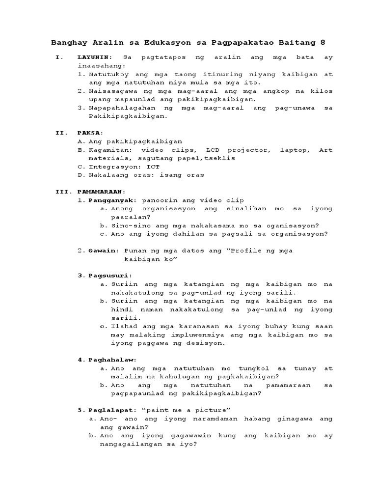 Lesson Plan Esp 8 | PDF