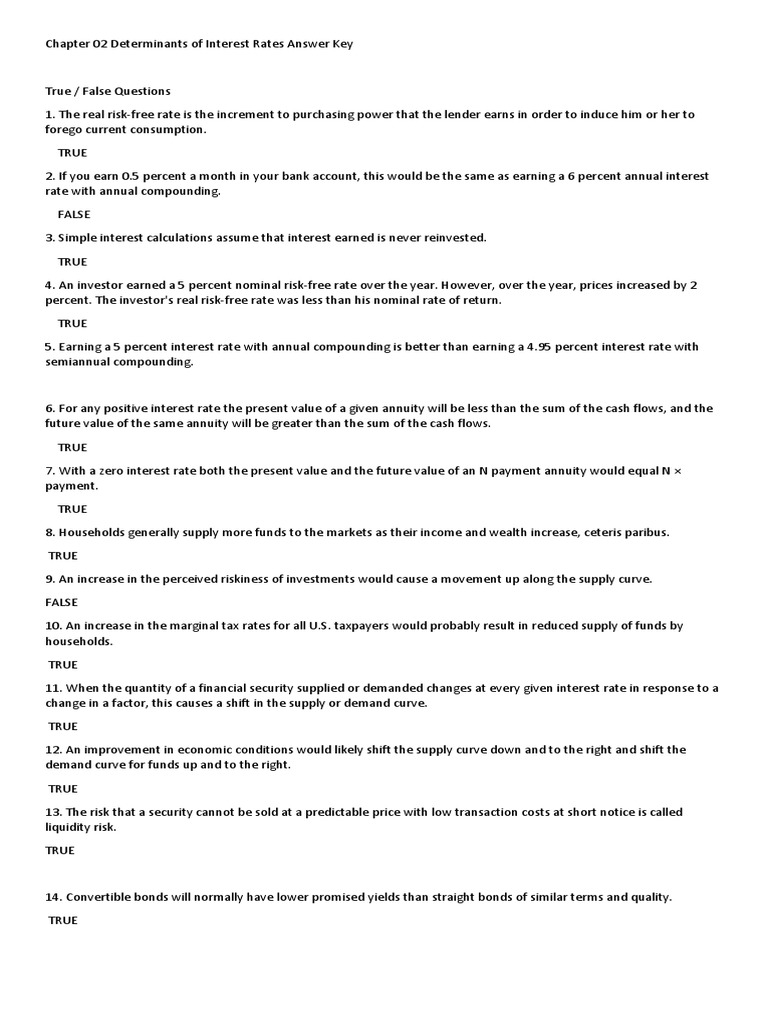 Determinants of Interest Rates Explained | PDF | Yield Curve | Interest