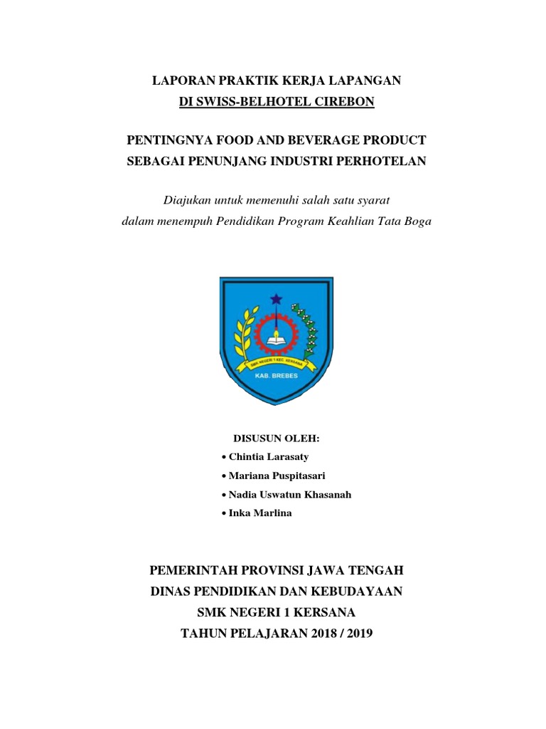 Contoh Laporan Prakerin Di Departemen Food and Beverage | PDF