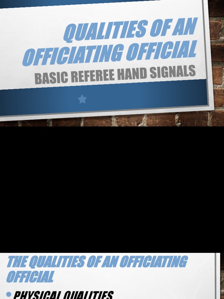 Qualities of An Officiating Official | PDF