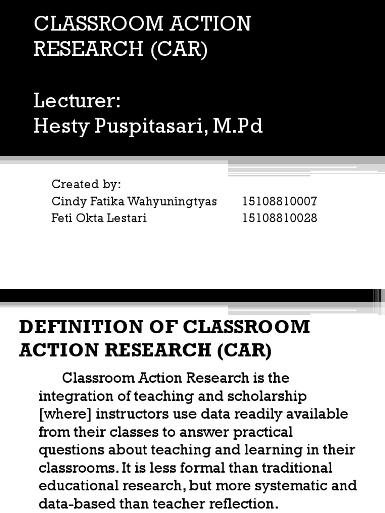 Classroom Action Research (Car) | PDF | Action Research | Classroom