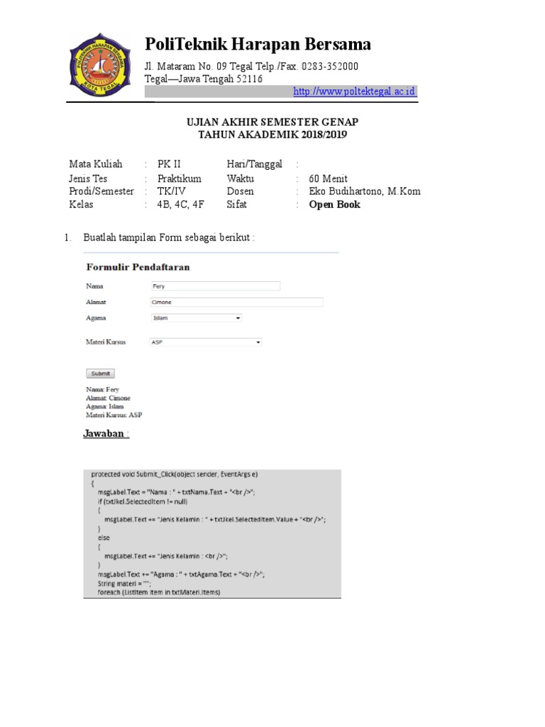 Soal UAS Remidi Eko | PDF