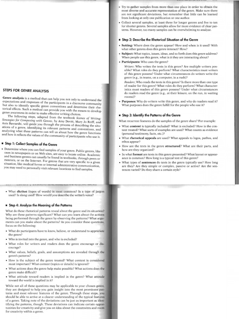 Steps For Genre Analysis Pdf Genre Advertising
