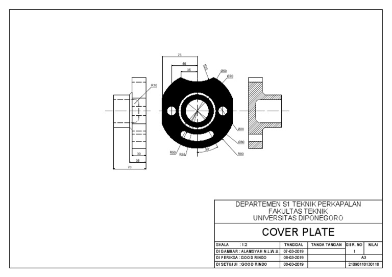Cover Plate Technical Drawing Details | PDF