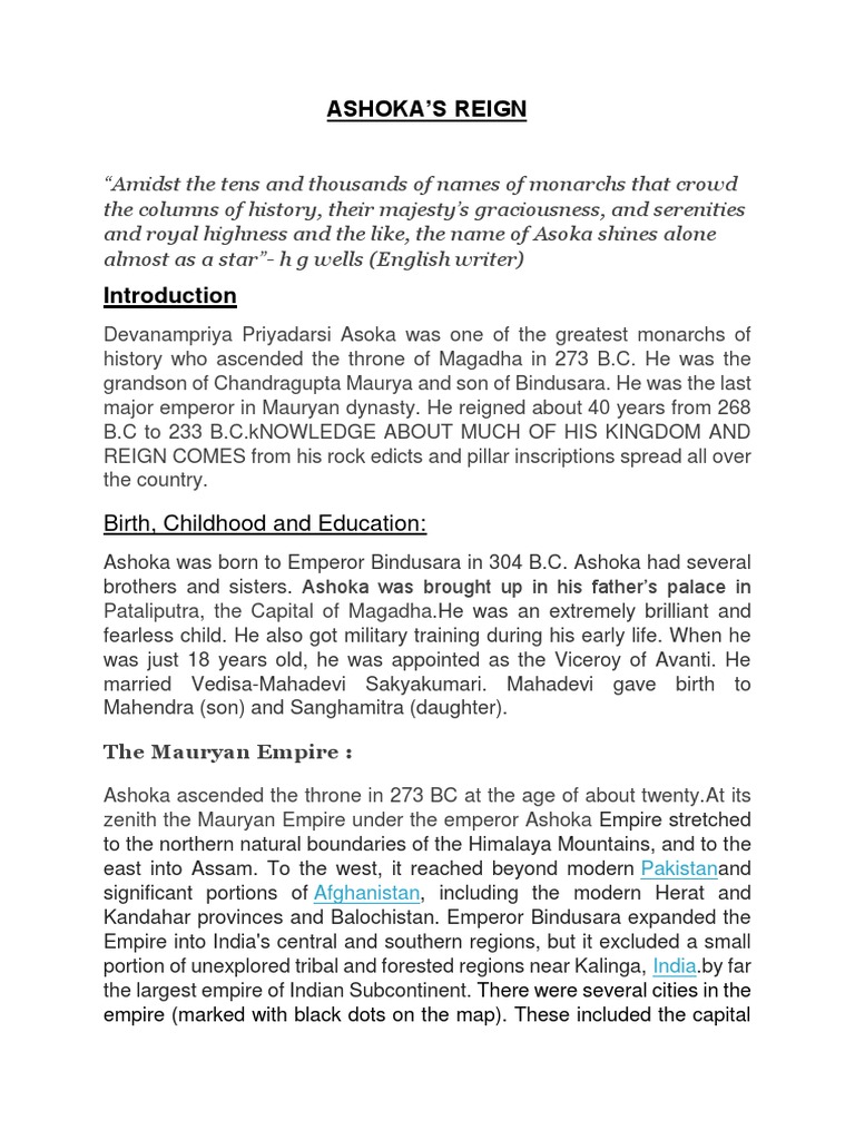 Ashoka Empire Essay | PDF | Ashoka | Jainism