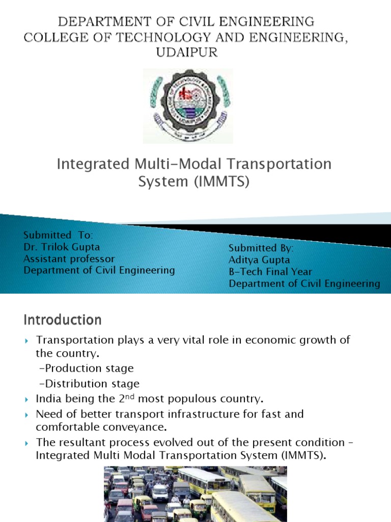 Integrated Multi-Modal Transportation System (IMMTS) | PDF | Public ...