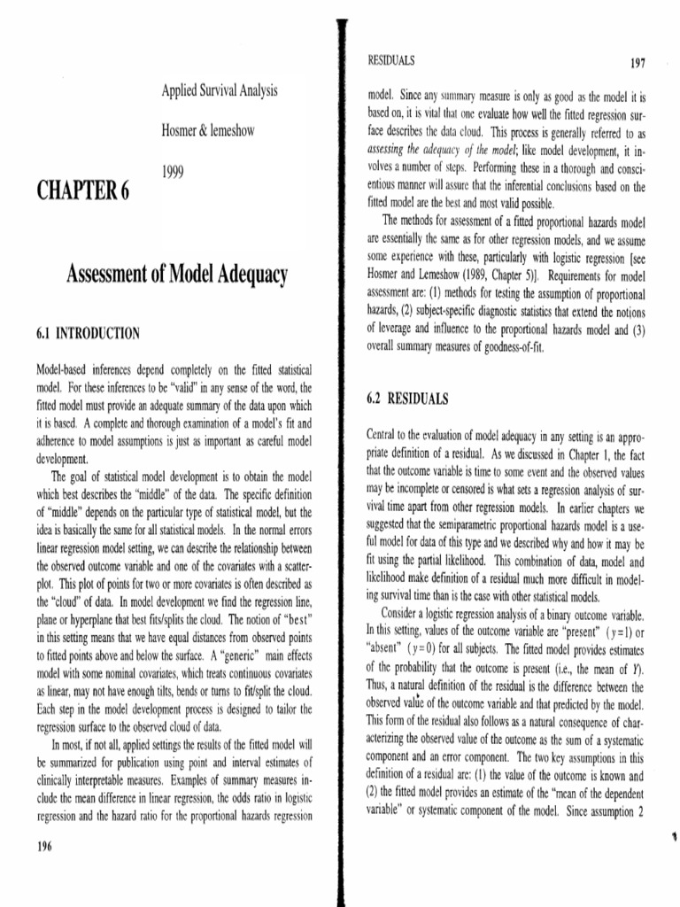Applied Survival Analysis Hosmer & Lemeshow 1999 | PDF
