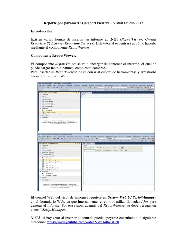 Guía de ReportViewer en Visual Studio | PDF | Point and Click | SQL
