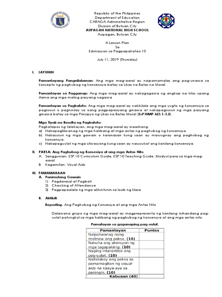 Semi-Detailed Lesson Plan | PDF