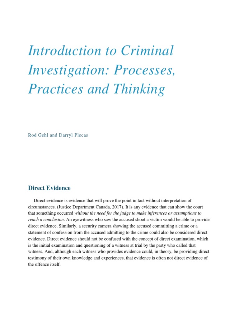 Direct Evidence vs. Circumstancial Evidence | PDF | Circumstantial ...