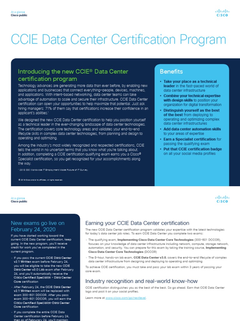 Ccie Data Center at A Glance | PDF | Data Center | Digital Technology