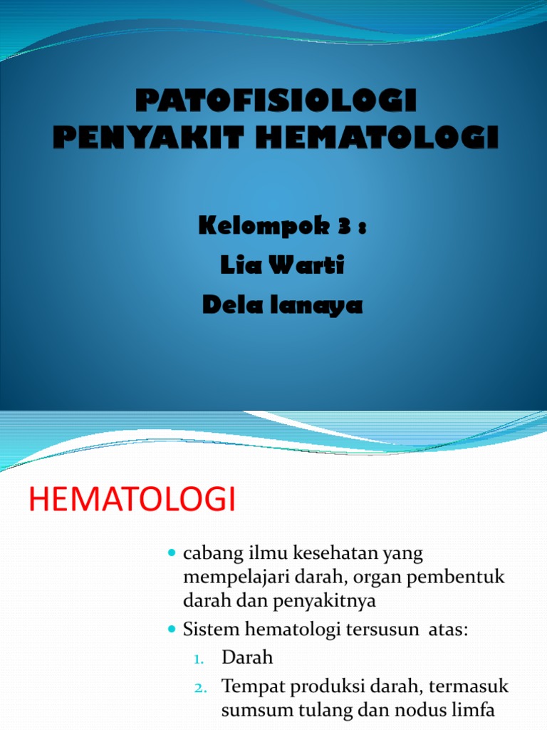 Hematologi PPT | PDF