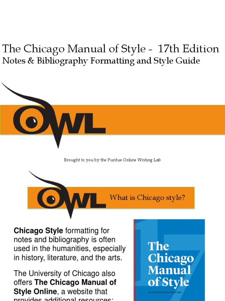 Chicago Style Guide: Notes and Bibliography Formatting | PDF | Citation ...