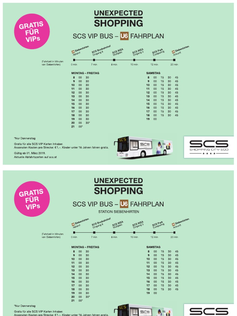 SCS Bus Fahrplan U6 | PDF