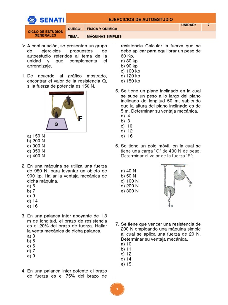 U7 Ejercicio Autoestudio FQ | PDF | Máquinas | Ingeniería mecánica