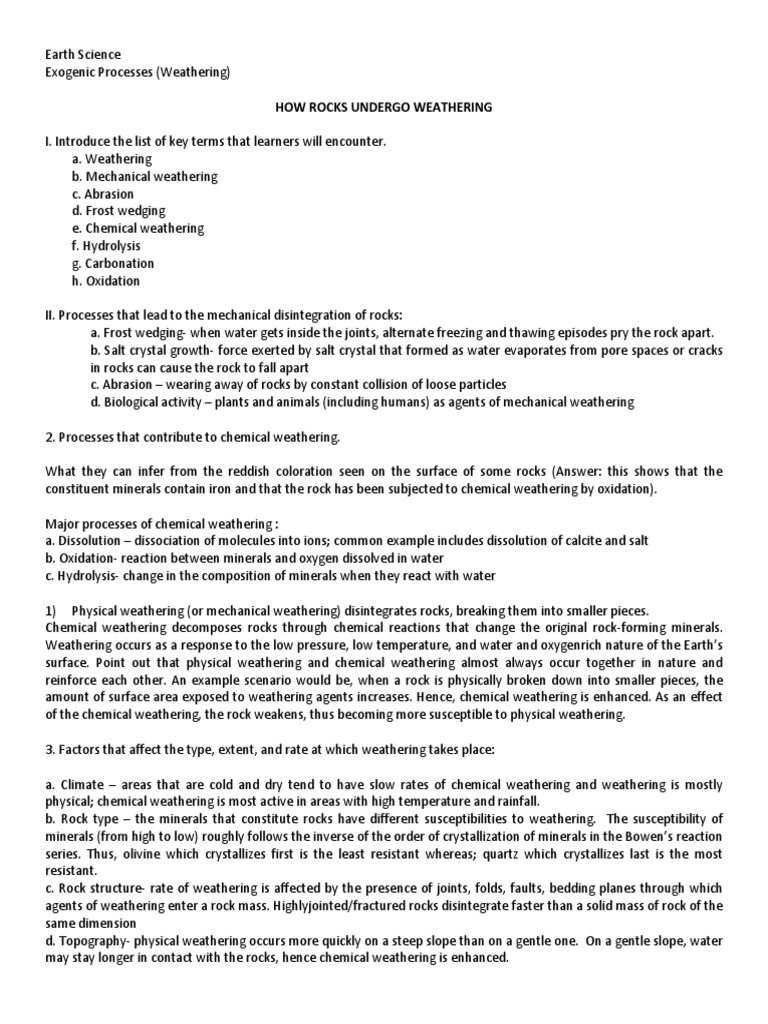 13 How Rocks Undergo Weathering | PDF | Weathering | Natural Materials