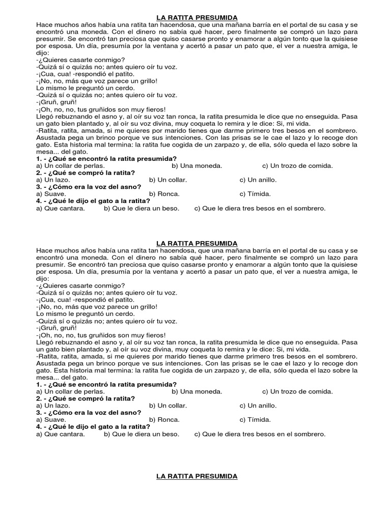 La Ratita Presumida | PDF