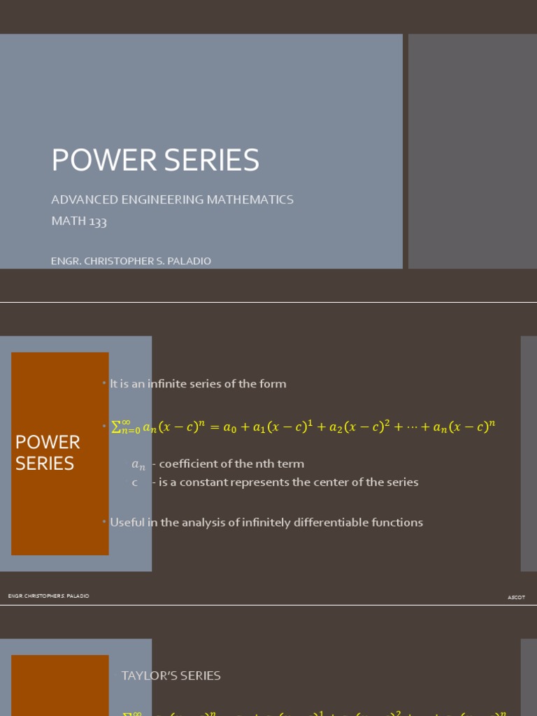 Lecture 5 - Power Series PDF | PDF | Power Series | Series (Mathematics)