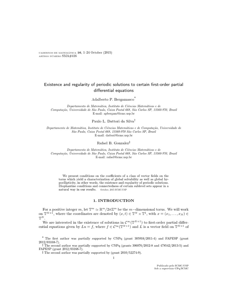 Existence and Regularity of Periodic Solutions To Certain First-Order ...