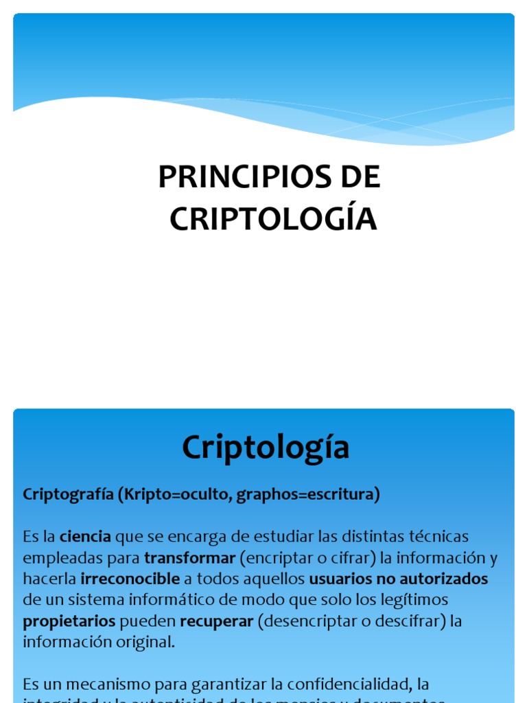 Principios de la criptografía | PDF | Clave (criptografía) | Criptografía