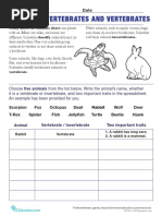 Science Quiz On Vertebrates and Invertebrates | PDF | Science & Mathematics