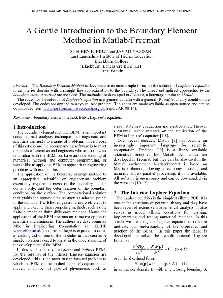 A Gentle Introduction To The Boundary Element Method in Matlab/Freemat ...