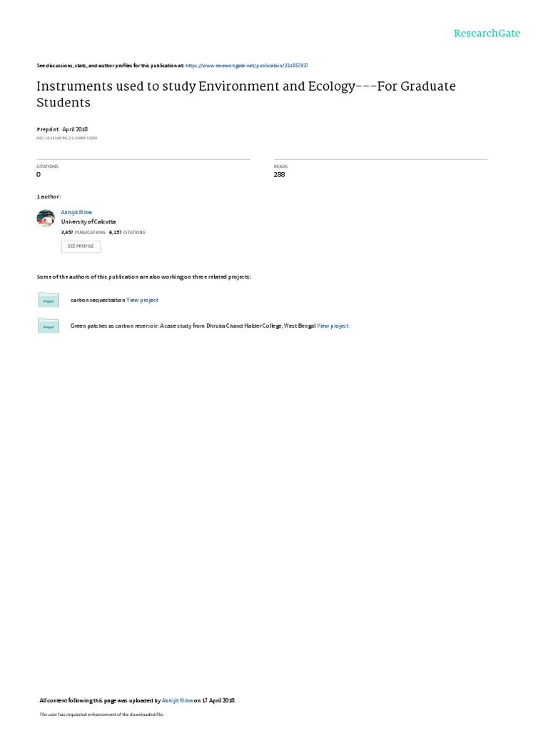 Instruments Used To Study Environment and Ecology - For Graduate ...