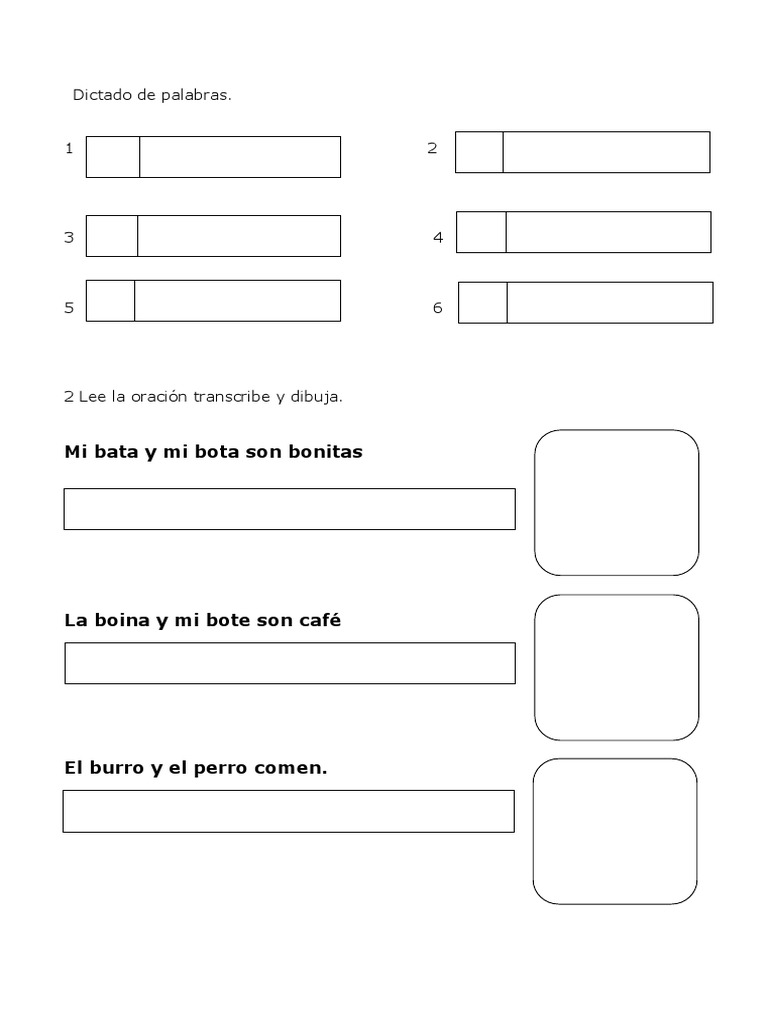 2 Lee La Oración Transcribe y Dibuja | PDF