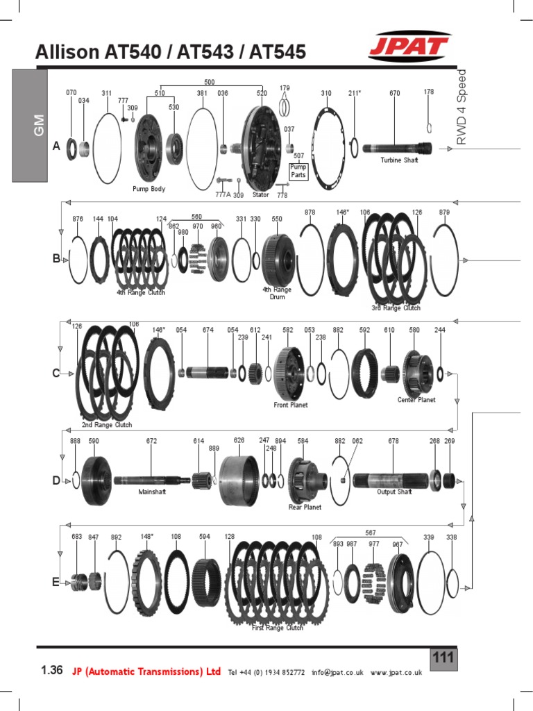 Allison AT540/AT545 Parts Breakdown | PDF | Transmission (Mechanics ...