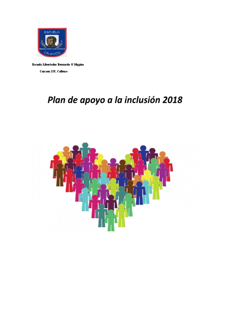 Plan de apoyo a la inclusión 2018: Escuela Libertador Bernardo O ...