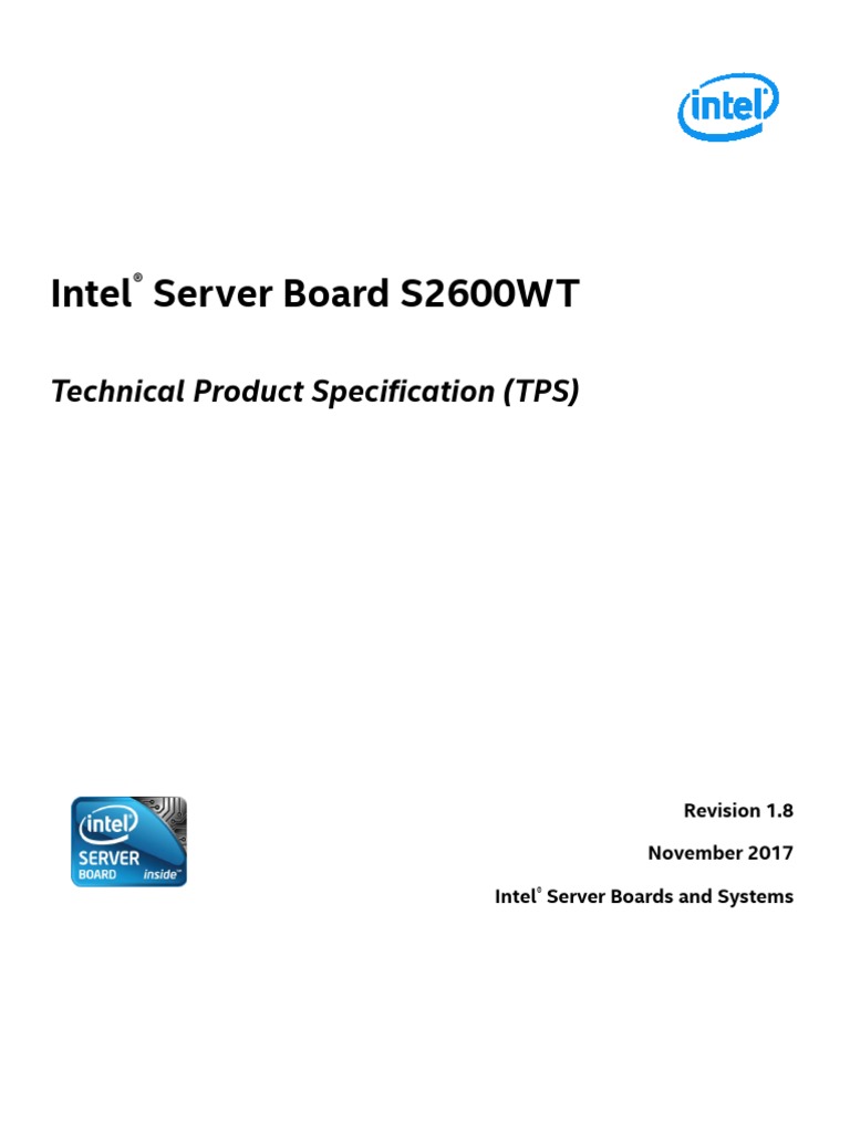 Intel Server Board S2600WT TPS | PDF | Bios | Electronics