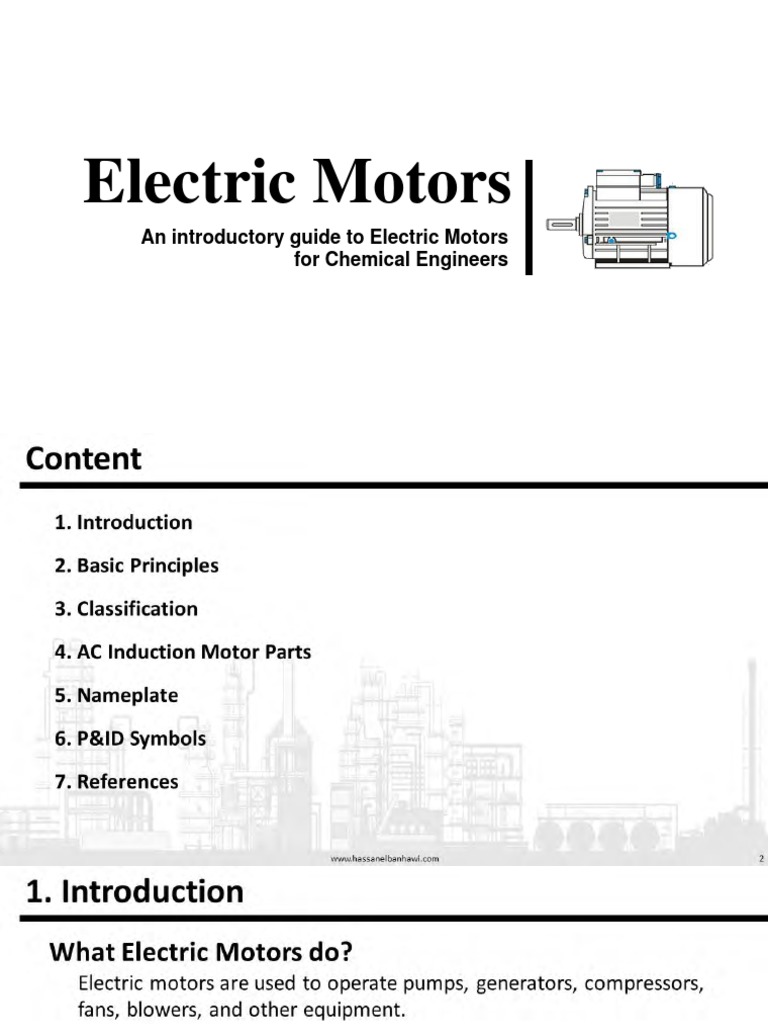 Electric Motors: An Introductory Guide To Electric Motors For Chemical ...