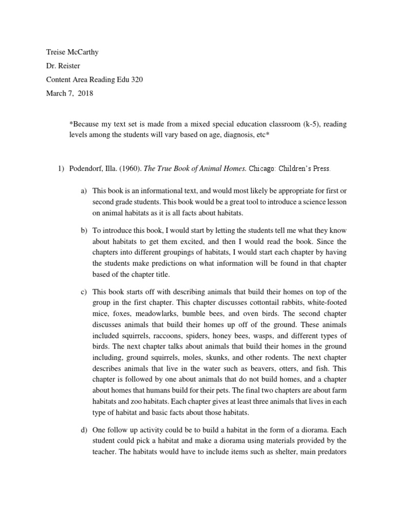 Animal Habitats Text Set 2 1 | PDF | Nature | Books