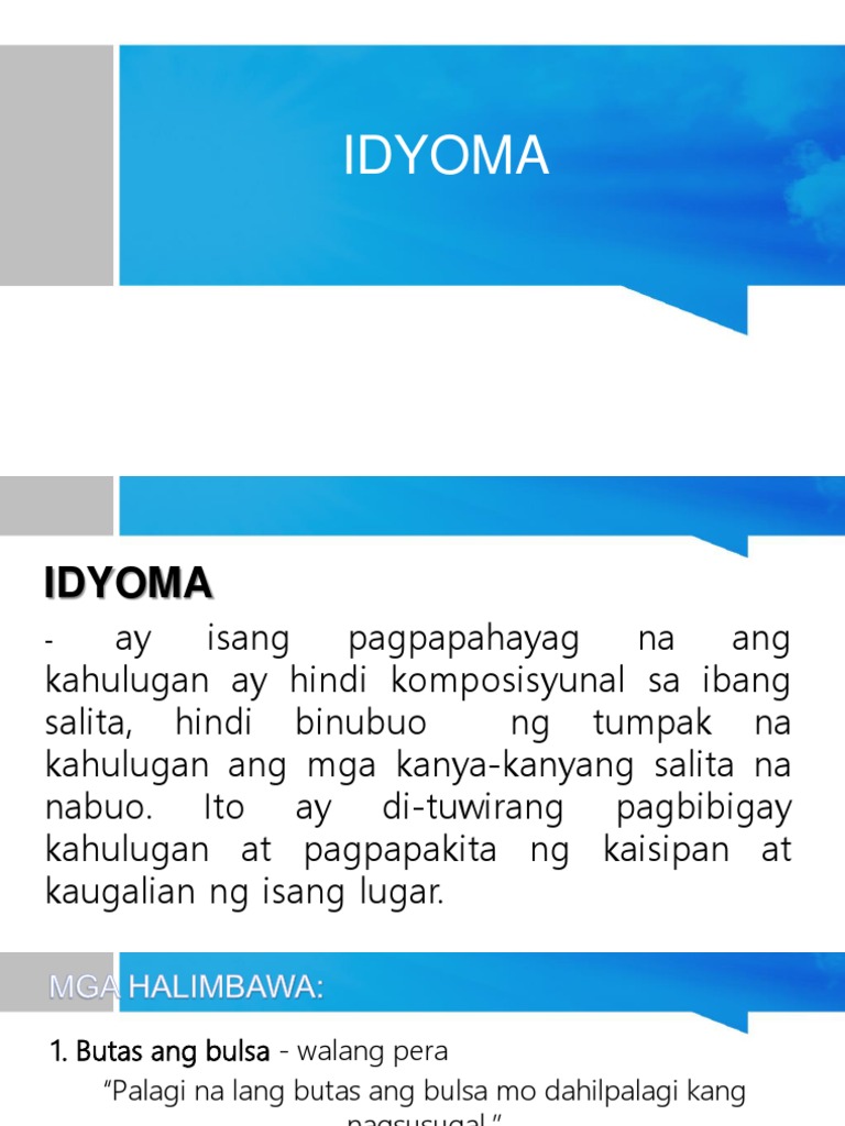 Idyoma at Tayutay | PDF