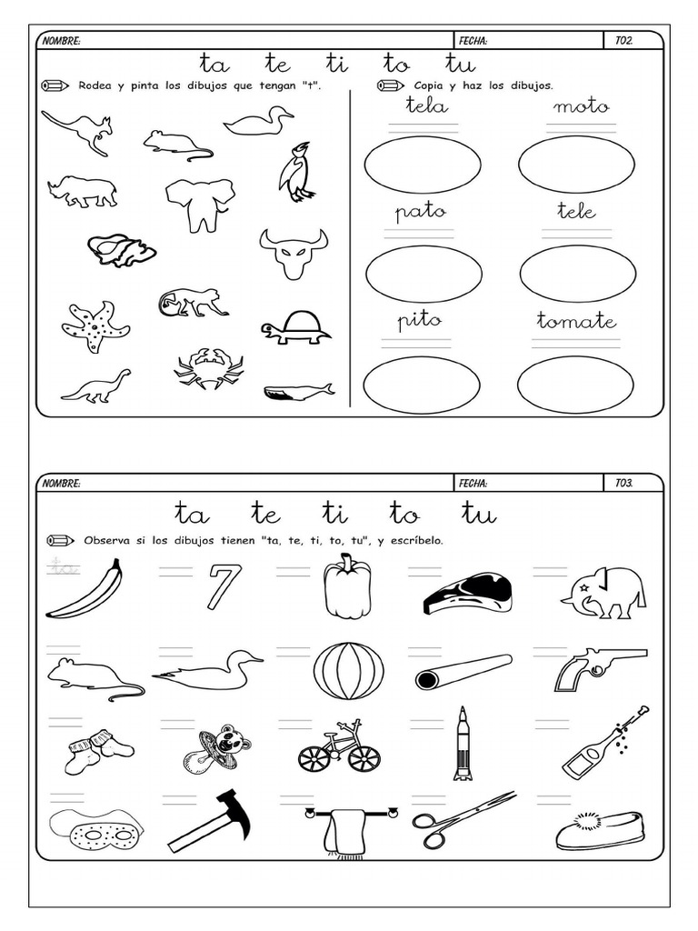Ejercicios Letra T | PDF