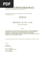 Mental Health Act RA 11036 Presentation | PDF
