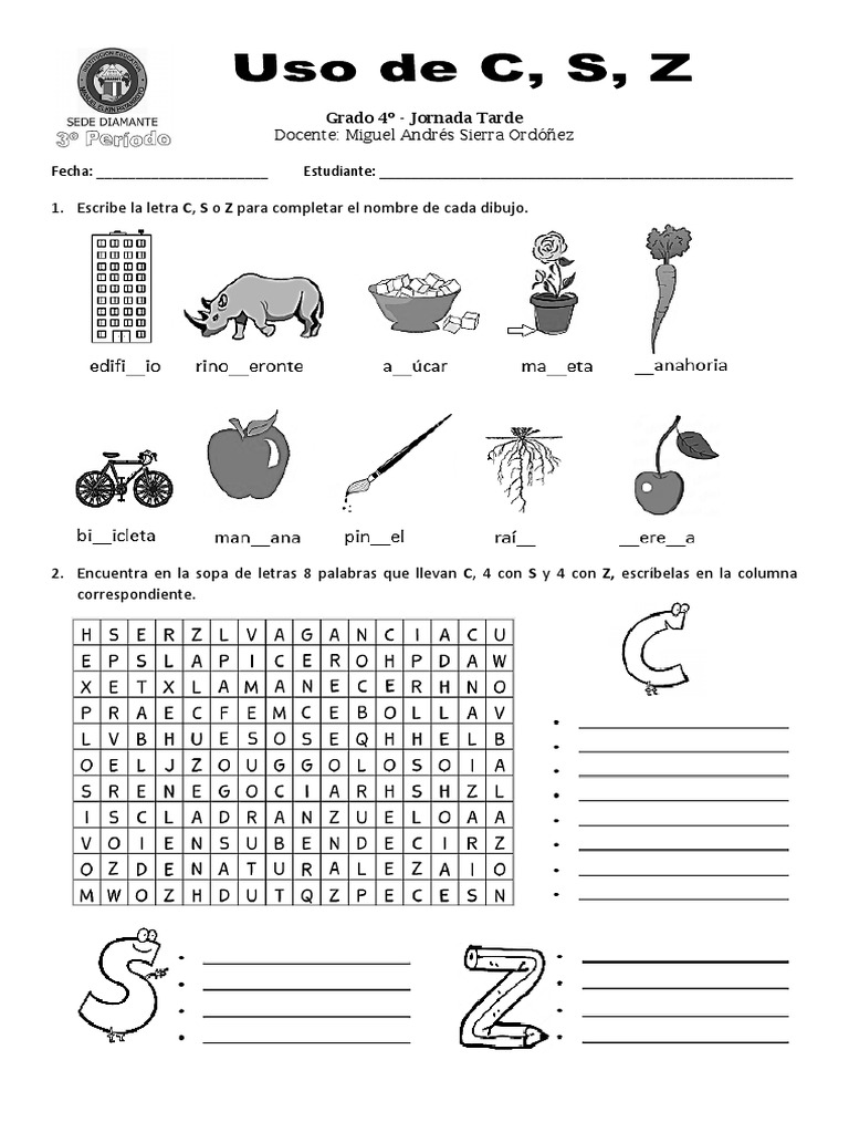 Palabras Con C-S-Z | PDF