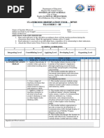 PPST Based Classroom Observation Tool | PDF | Learning | Educational ...