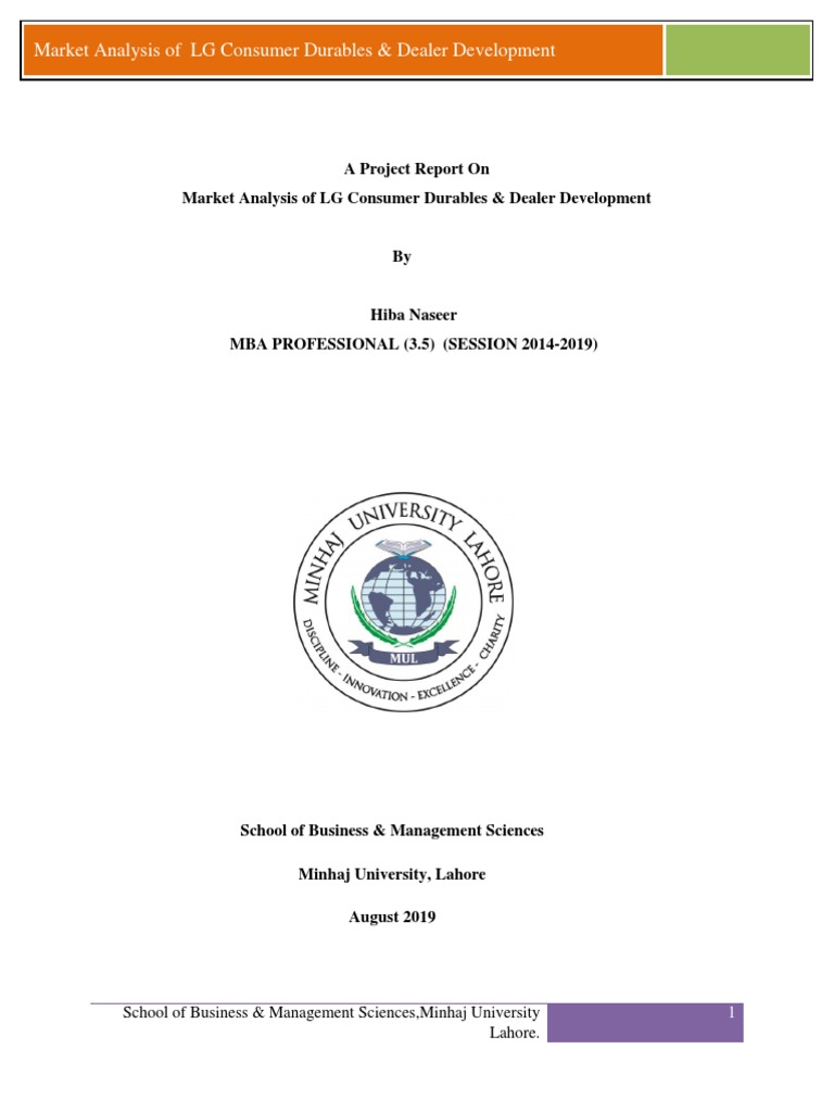 Market Analysis of LG Consumer Durables & Dealer Development | PDF | Lg ...